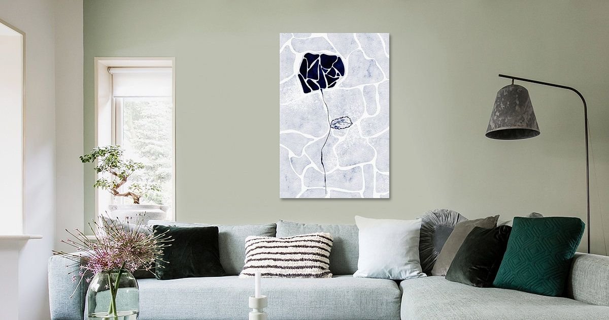 Pretty Delft Rose by AnkieArt on canvas, poster, wallpaper and more
