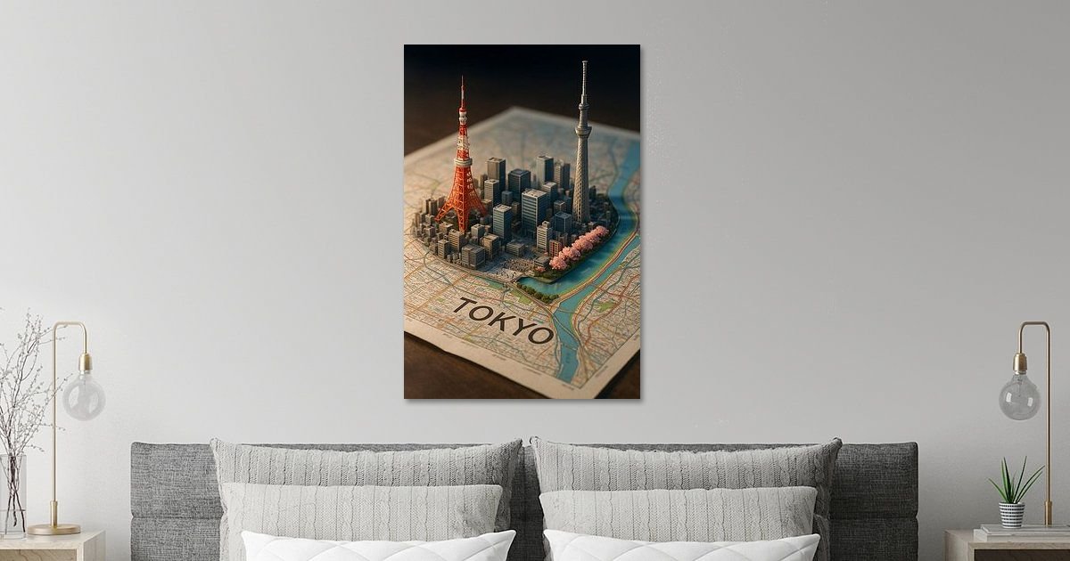 Tokyo 3D Map Diorama – Miniature Cityscape with Tokyo Tower by Travel ...