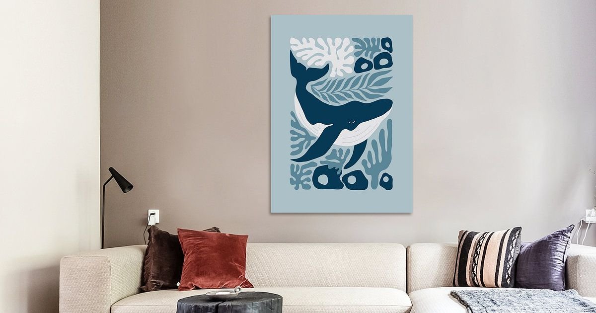Walvis Koninkrijk van Gal Design op canvas, behang en meer