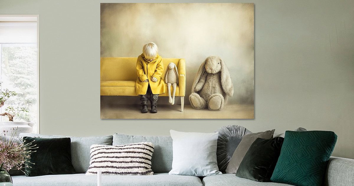 The Yellow Bank and the Silence of Rabbits by Karina Brouwer on canvas ...