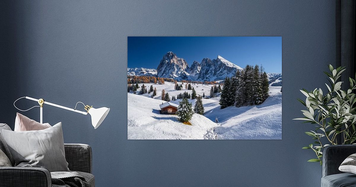 Herfstpanorama op de Alpe di Siusi Zuid-Tirol van Achim Thomae ...