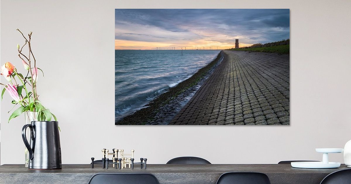 Plompetoren van Koudekerke van Sander Poppe op canvas, behang en meer