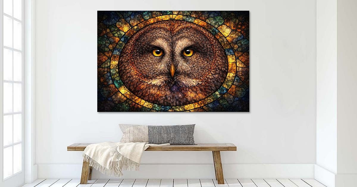 Uil. Oog van de Nacht van Bert Quaedvlieg op canvas, behang en meer