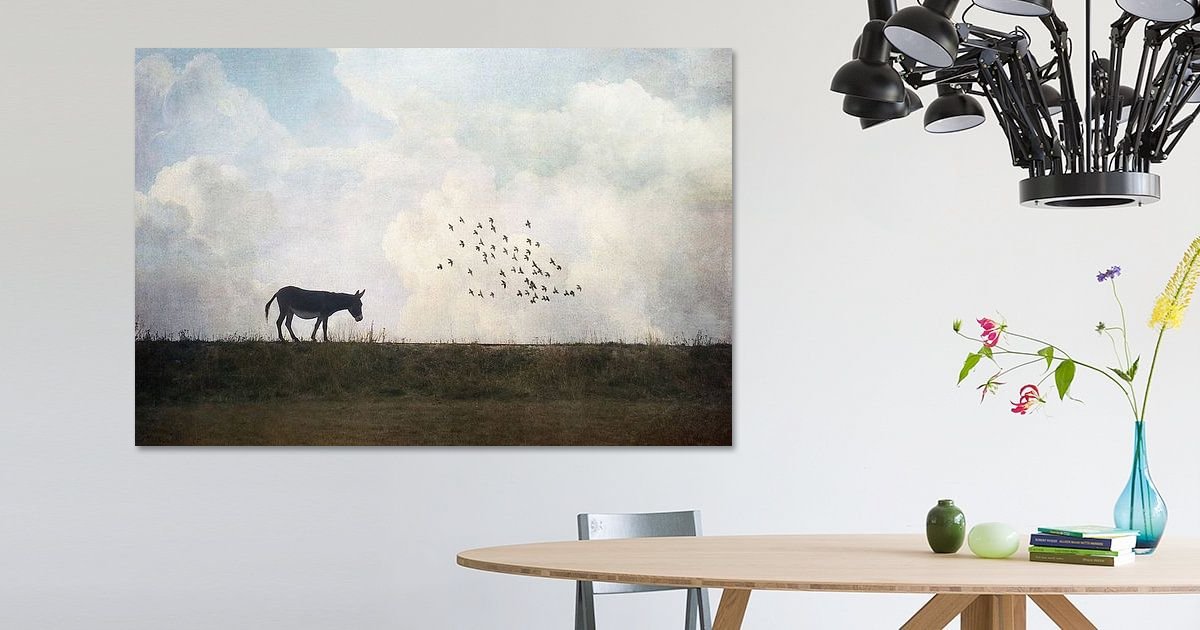 Mooie Muildier/muilezel kunst op canvas, behang en meer
