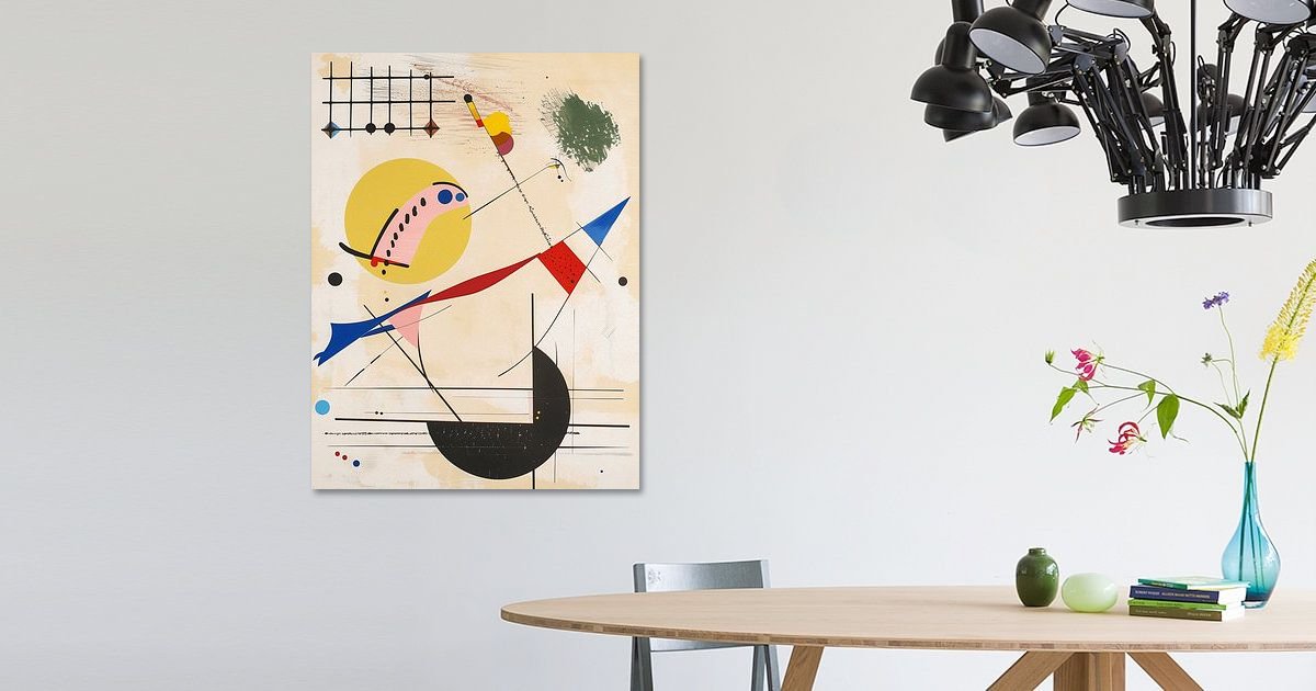 Miró Meets Kandinsky_08 van Artclaud op canvas, behang en meer