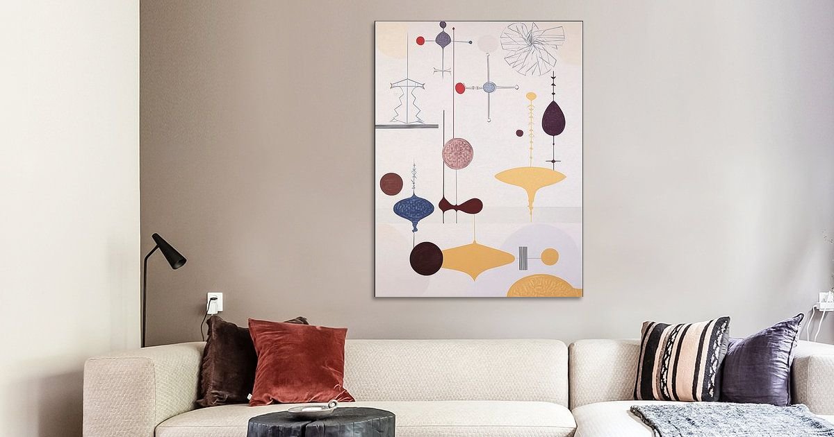 Miró Meets Kandinsky_17 van Artclaud op canvas, behang en meer