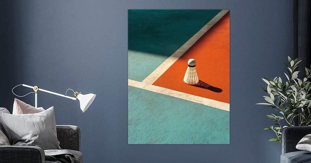 Badminton shuttle van Franka Poulain op canvas, behang en meer