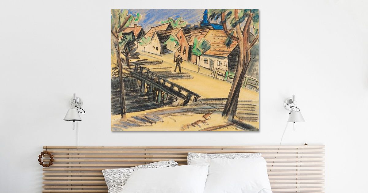 Max Pechstein, Grote Molenbaanbrug (Leba), 1921 van Atelier Liesjes op ...