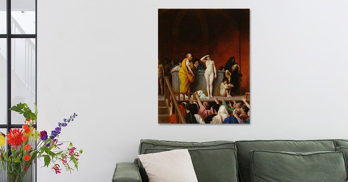 Sklavenmarkt im antiken Rom - Jean-Léon Gérôme ArtFrame, Leinwand ...