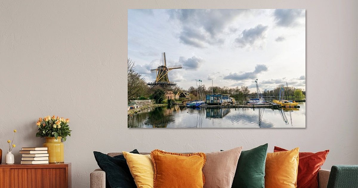 Molen de Ster aan de Kralingse Plas. van Don Fonzarelli op canvas ...