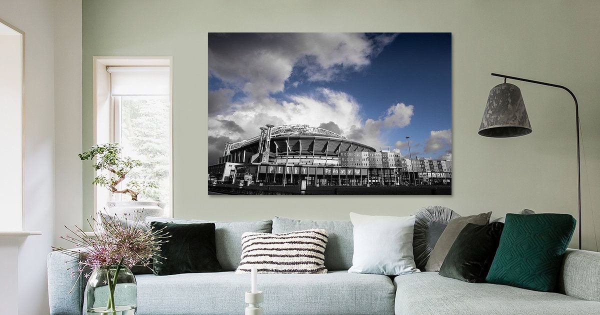 Amsterdam ArenA Blauwe lucht van PIX STREET PHOTOGRAPHY op canvas ...