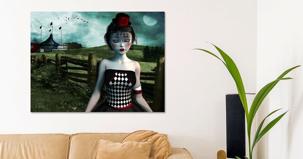 Afscheid van het circus van Britta Glodde op canvas, behang en meer