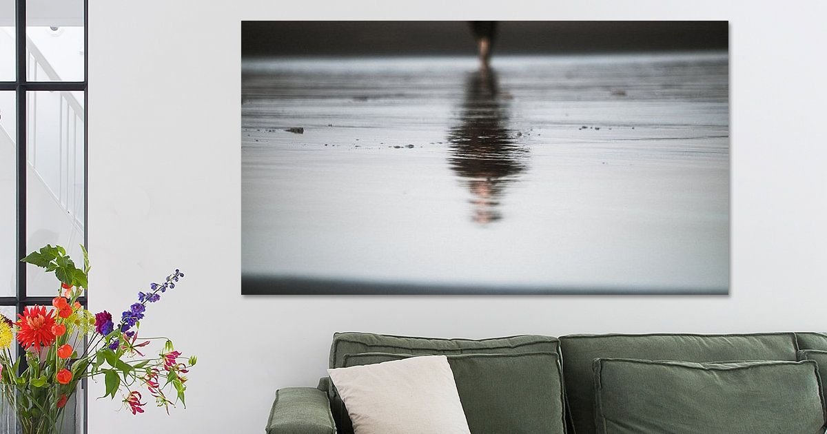 Reflection at the beach by Alex Hamstra on canvas, poster, wallpaper ...
