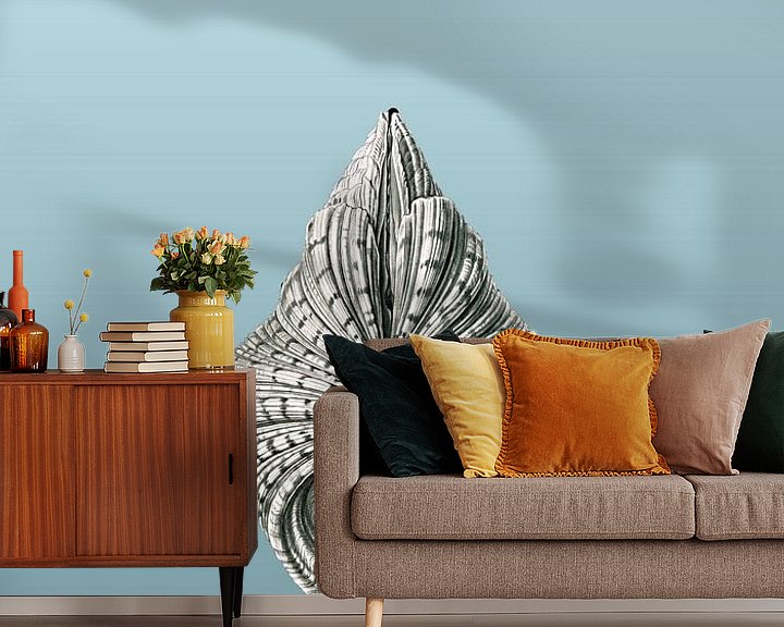 Ernst Haeckel, mossel, mollusk. Acephala, Muscheln op canvas, behang ...