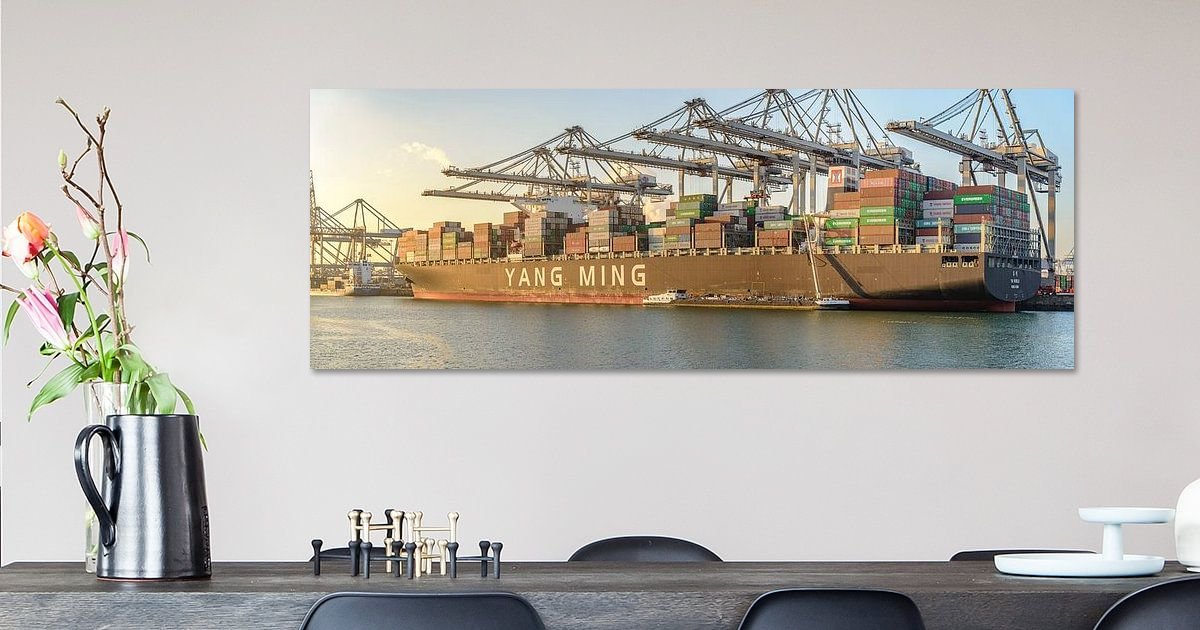 Containerschepen in de haven van Rotterdam van Sjoerd van der Wal ...