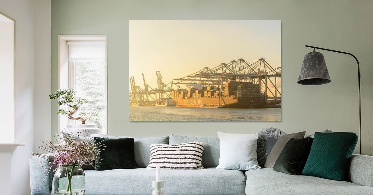 Containerschepen in de haven van Rotterdam van Sjoerd van der Wal ...