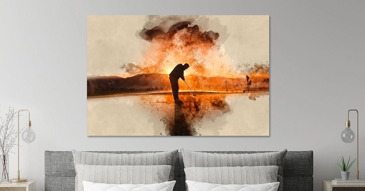 Golf van Peter Roder op canvas, behang en meer