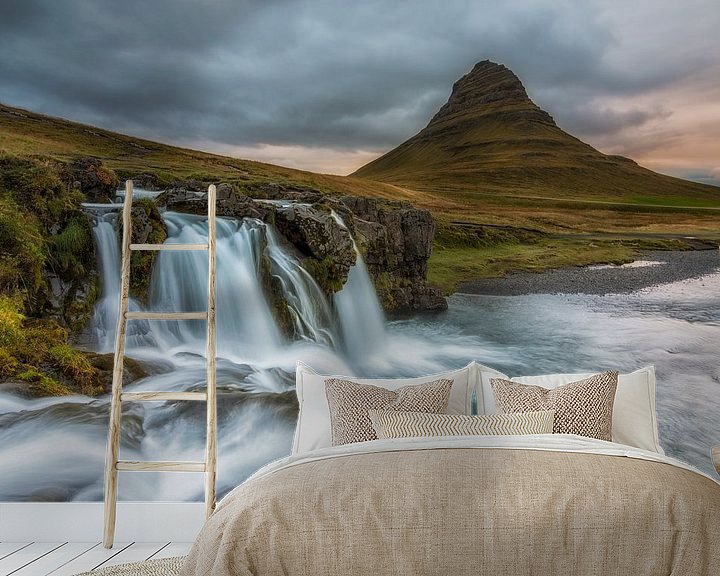 Waterfalls at Kirkjufell Iceland by Sander Grefte on canvas, poster ...