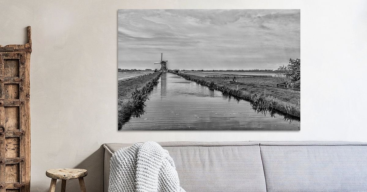 De 'Dikke' Molen bij Zwammerdam. van Don Fonzarelli op canvas, behang ...