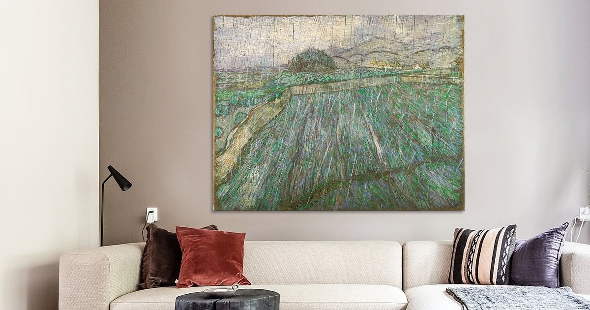 Weizenfeld im Regen, Vincent van Gogh ArtFrame, Leinwand, Poster und ...