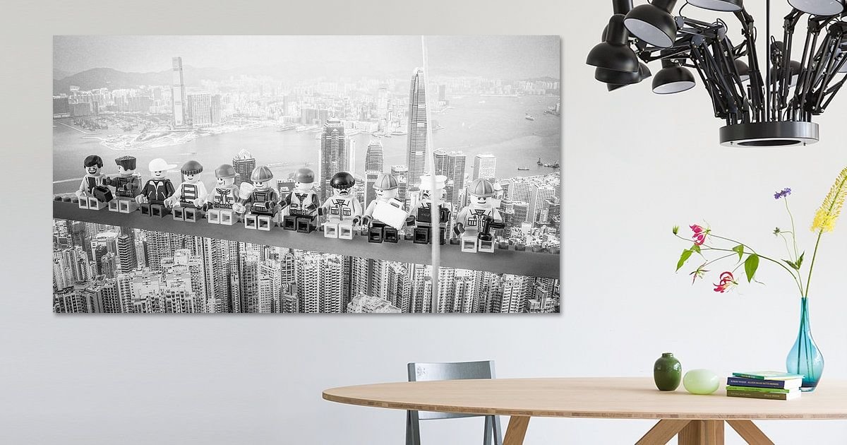 Lunch atop a skyscraper Lego edition par l'artiste Marco van den Arend