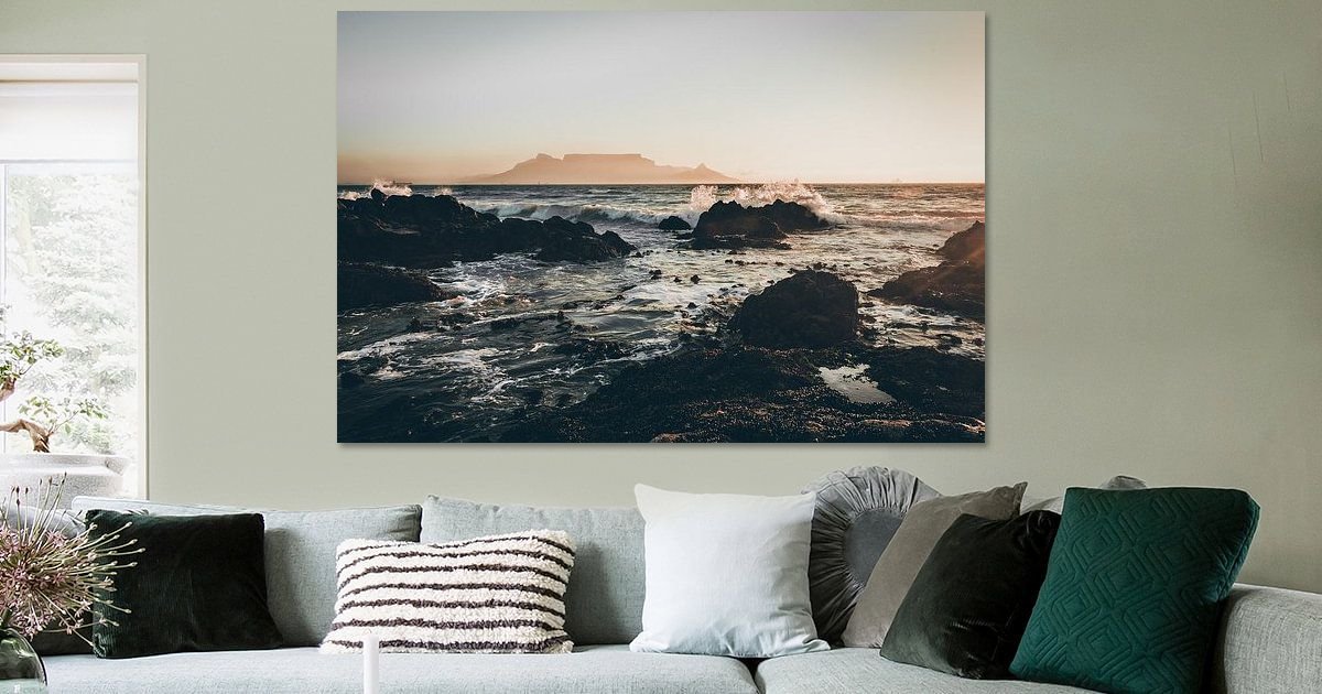 Tafelberg vanaf Bloubergstrand, Kaapstad van Mark Wijsman op canvas ...