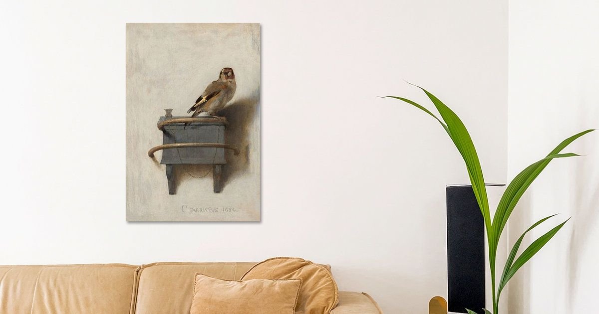 Der Distelfink von Carel Fabritius ArtFrame, Leinwand, Poster und mehr ...