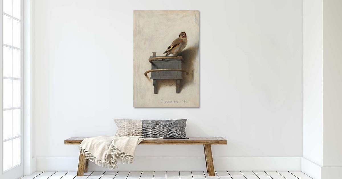 Der Distelfink von Carel Fabritius ArtFrame, Leinwand, Poster und mehr ...