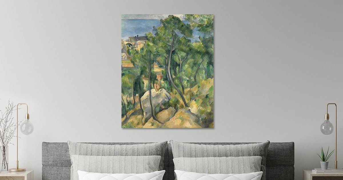 Paul Cézanne - Vue sure la mer a l'Estaque op canvas, behang, poster en ...