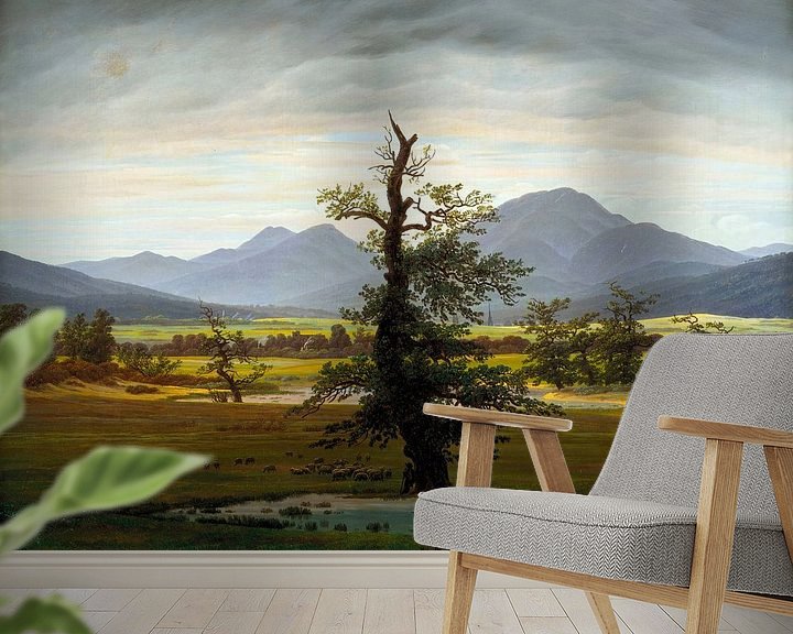 Caspar David Friedrich - Der einsame Baum ArtFrame, Leinwand, Poster ...