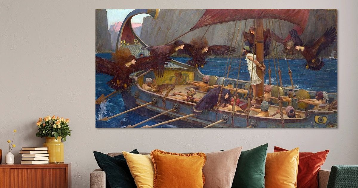 John William Waterhouse - Ulysses and the Sirens ArtFrame, Leinwand ...
