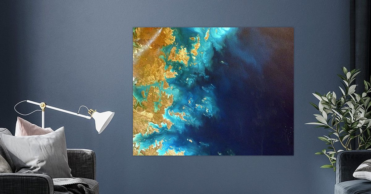 Ocean Coverage by World Maps on canvas, poster, wallpaper and more