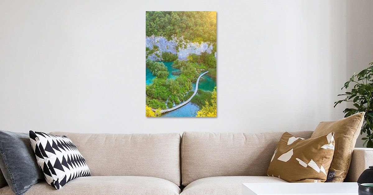 Aerial view on Plitvice lakes and waterfalls, Croatia by Sander ...