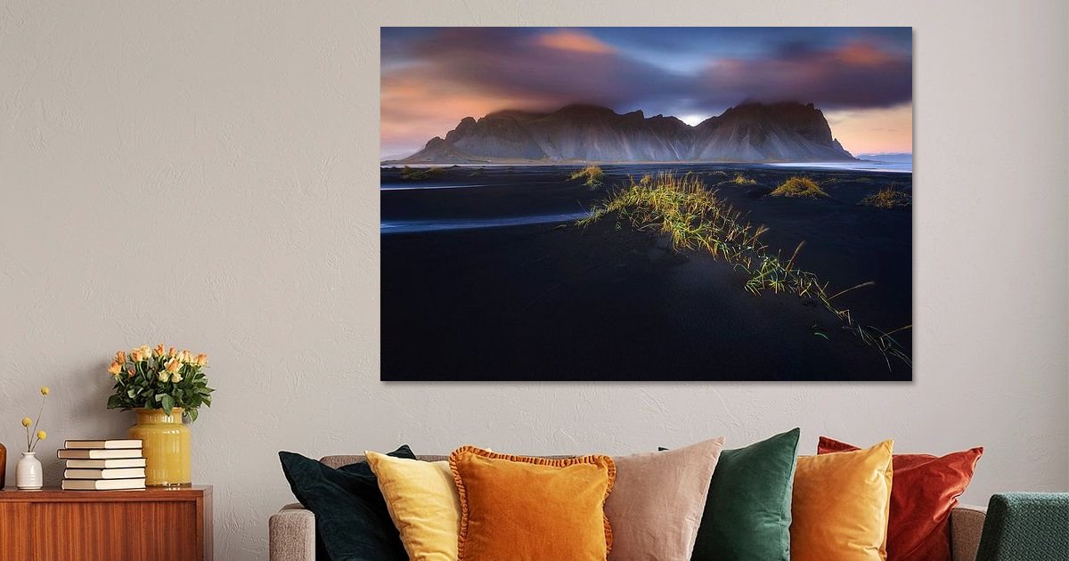 Stokksnes, IJsland van Sven Broeckx op canvas, behang en meer