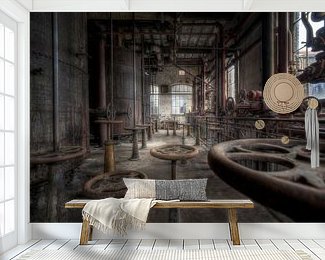 Steampunk factory van Steve Mestdagh op canvas, behang en meer