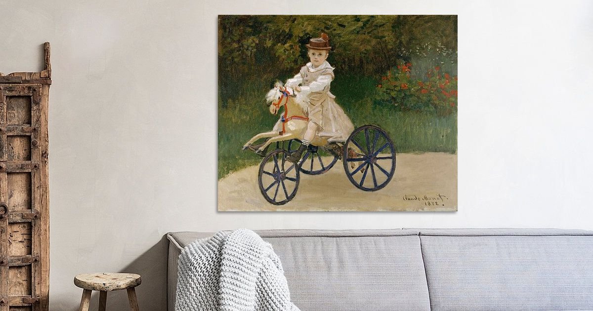 Jean Monet (1867–1913) on His Hobby Horse, Claude Monet on canvas ...