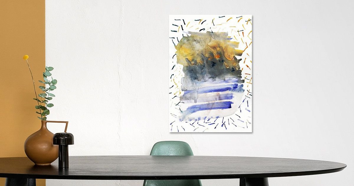 Abstract landschap schilderen aquarel kunst van Laura Dogariu op canvas ...
