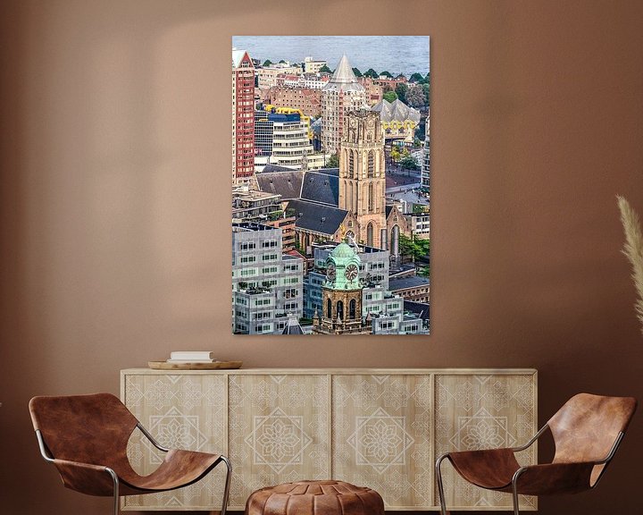 Rotterdam, collage van iconen van Frans Blok op canvas, behang en meer