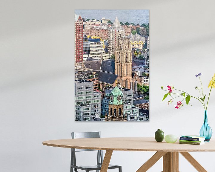 Rotterdam, collage van iconen van Frans Blok op canvas, behang en meer