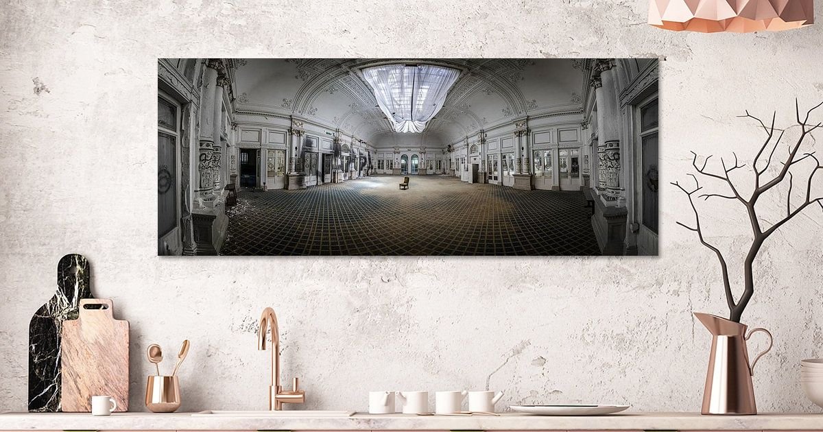 Large dance hall in hotel by Inge van den Brande on canvas, poster ...