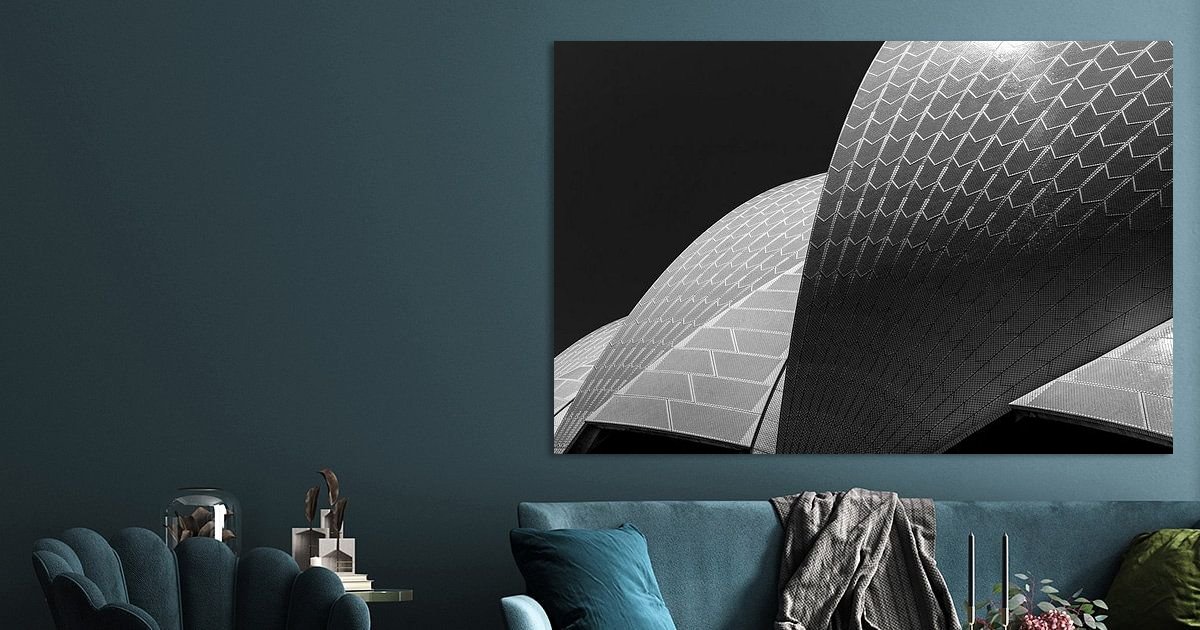 Sydney Opera House (Abstract) van Maarten Mensink op canvas, behang en meer