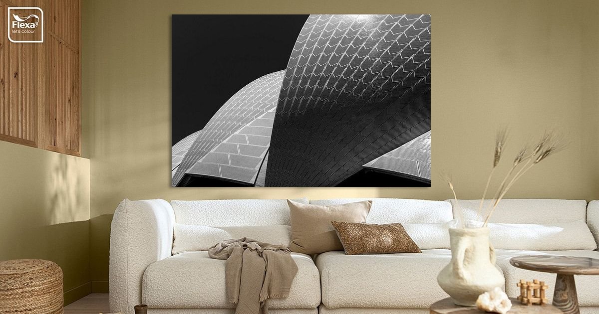 Sydney Opera House (Abstract) van Maarten Mensink op canvas, behang en meer
