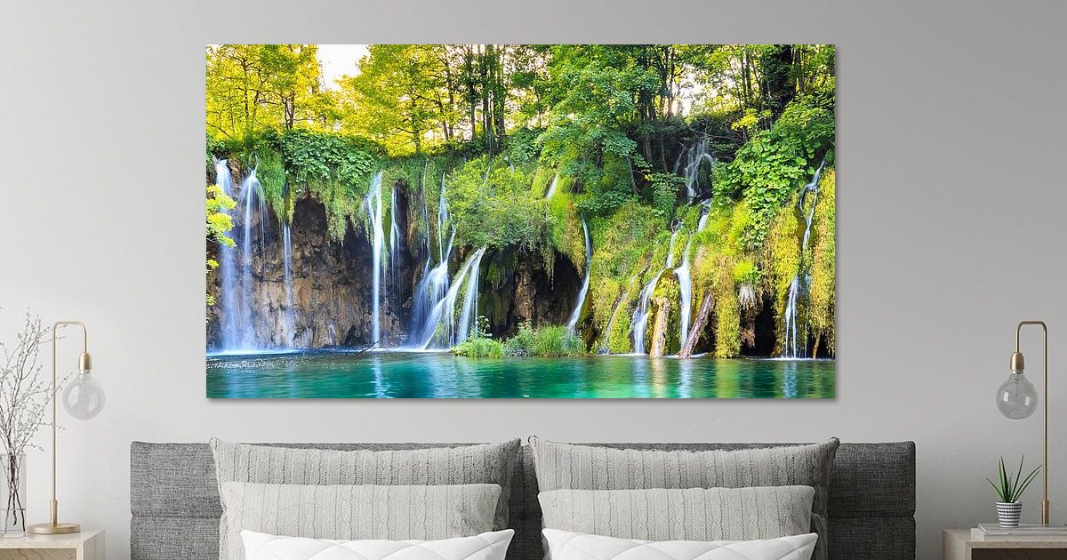 Plitvice waterfalls van Sander Meertins op canvas, behang en meer
