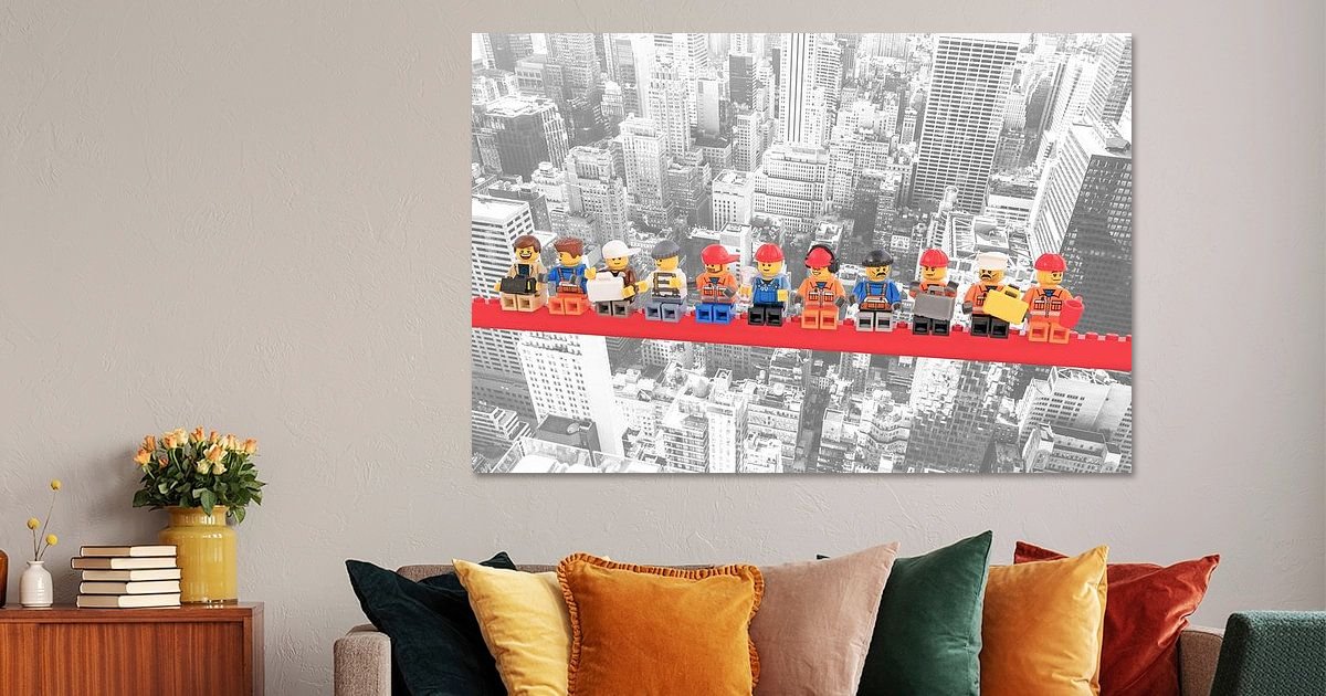 Lunch atop a skyscraper Lego edition - New York van Marco van den Arend ...