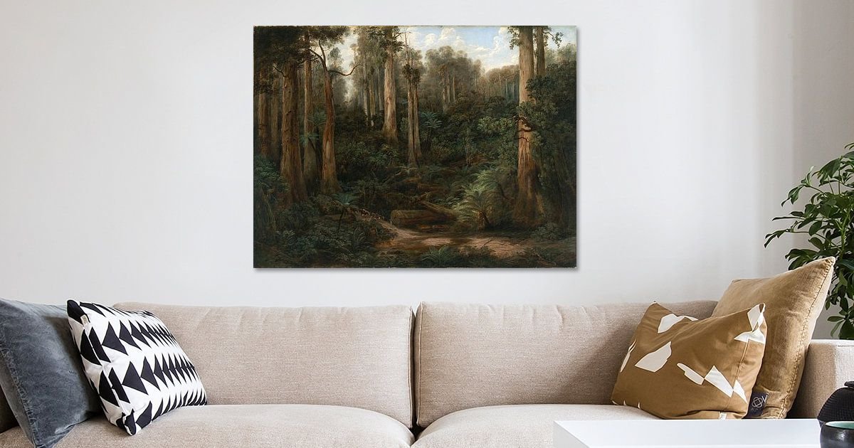Isaac Whitehead - A Sassafras Gully, Gippsland op canvas, behang ...