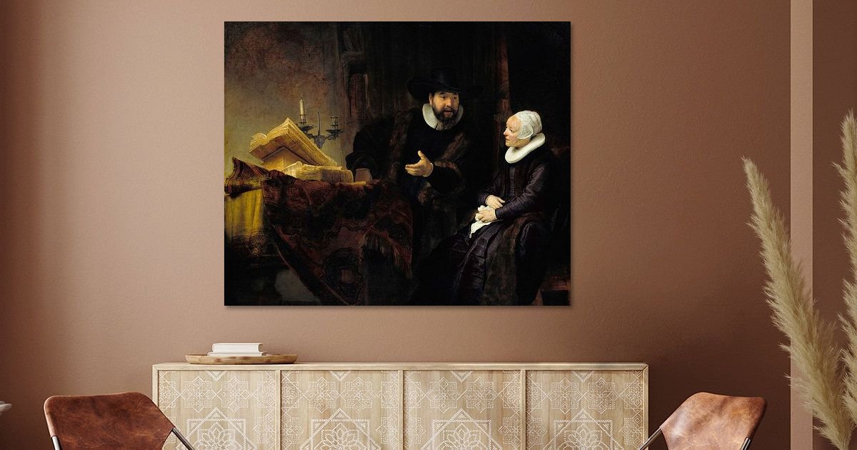 The Mennonite Preacher Anslo and his Wife, Rembrandt van Rijn on canvas ...