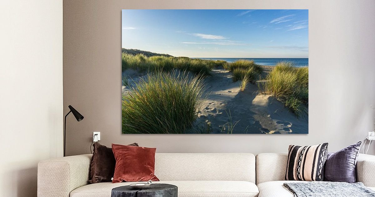 Strand van Renesse | Helgras en de Noordzee van RB-Photography op ...