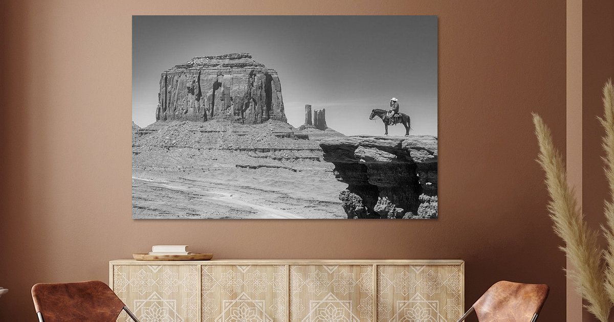 Cowboy auf einem Pferd im Monument Valley von Gerard Van Delft auf ...
