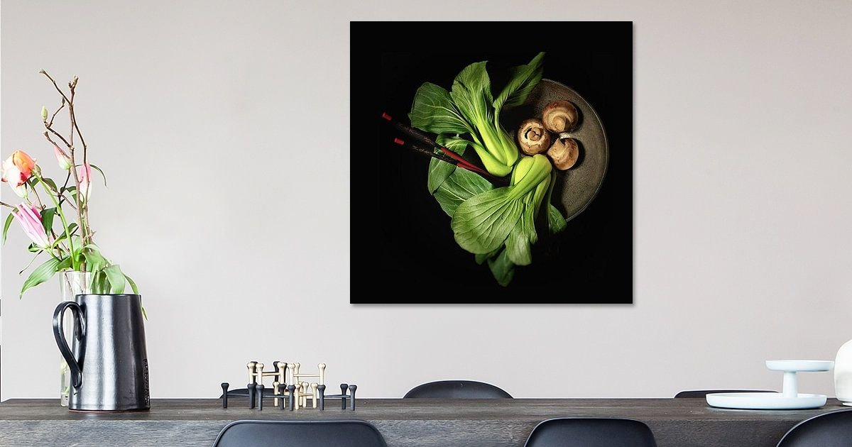 Stilleven baby paksoi van Monique van Velzen op canvas, behang en meer