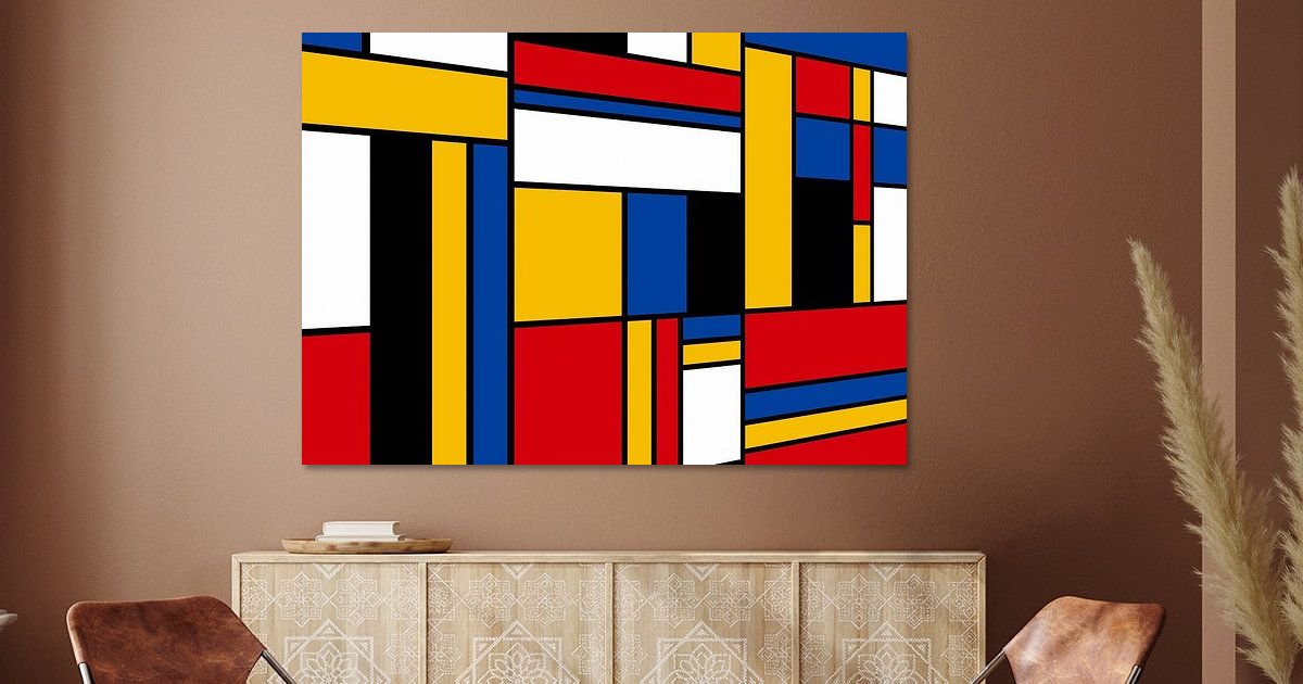 Piet Mondrian perspective by Marion Tenbergen on canvas, poster ...